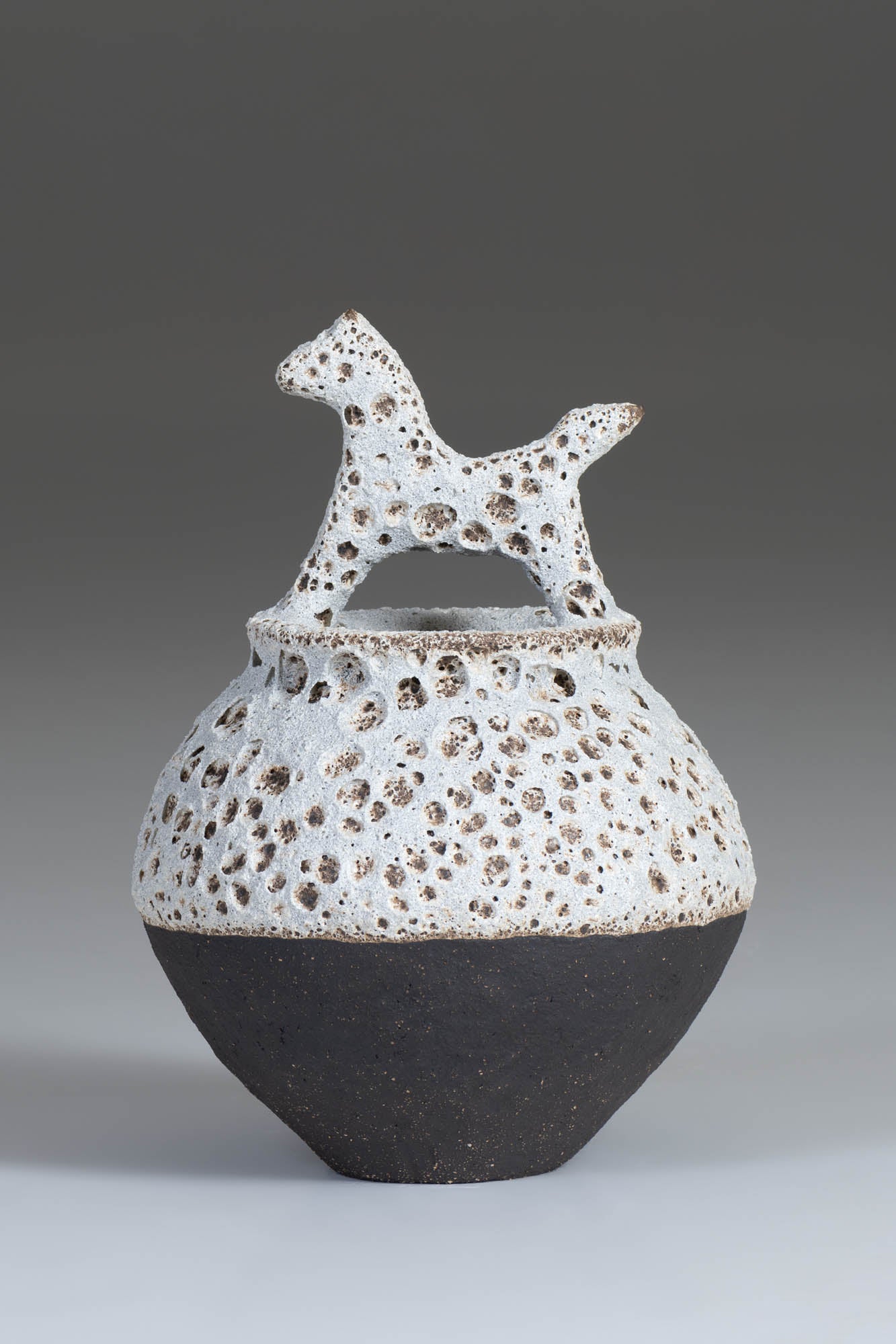 Black & White Horse Pot